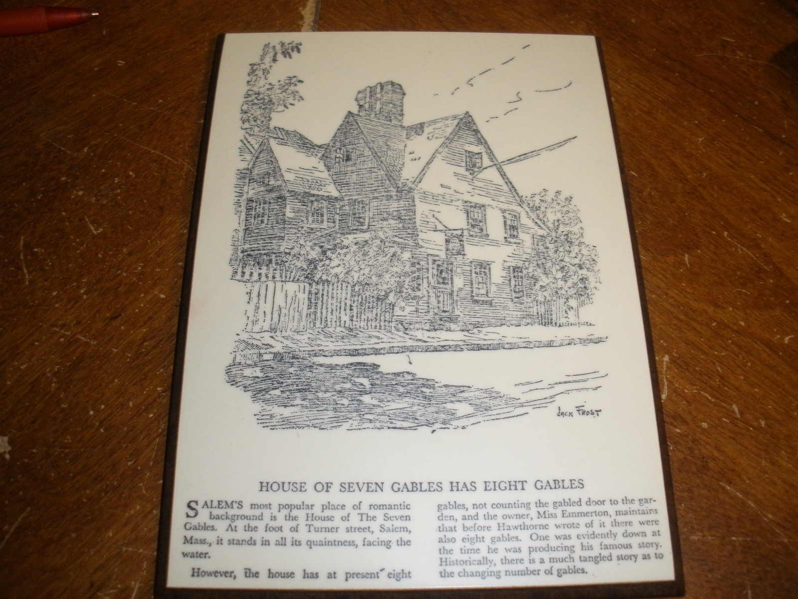 Wall plaque House of Seven Gables Has Eight Gables picture 7" X 5" (GS9 ...