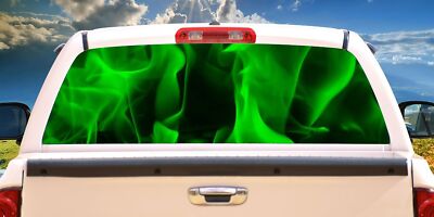 SignMission 16" X 54" Green Flames Rear Window Graphic Truck View Thru ...