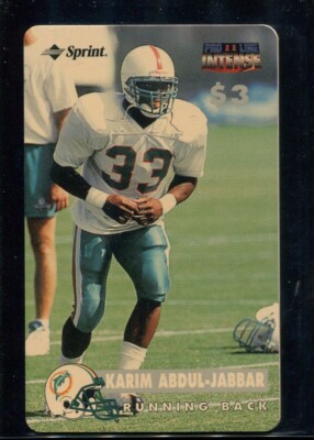 1998 Sprint Card Karim Abdul-Jabbar #45 Miami Dolphins | eBay