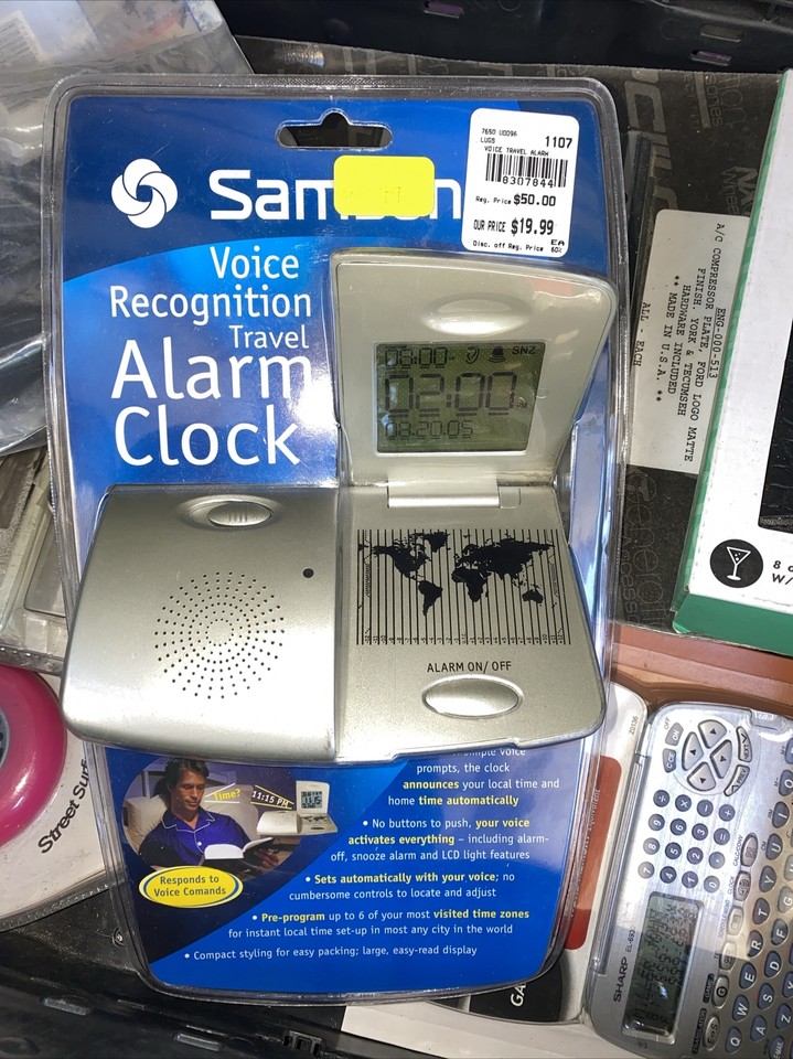 Samsonite Voice Recognition Travel Alarm Clock World Time - Brand New ...