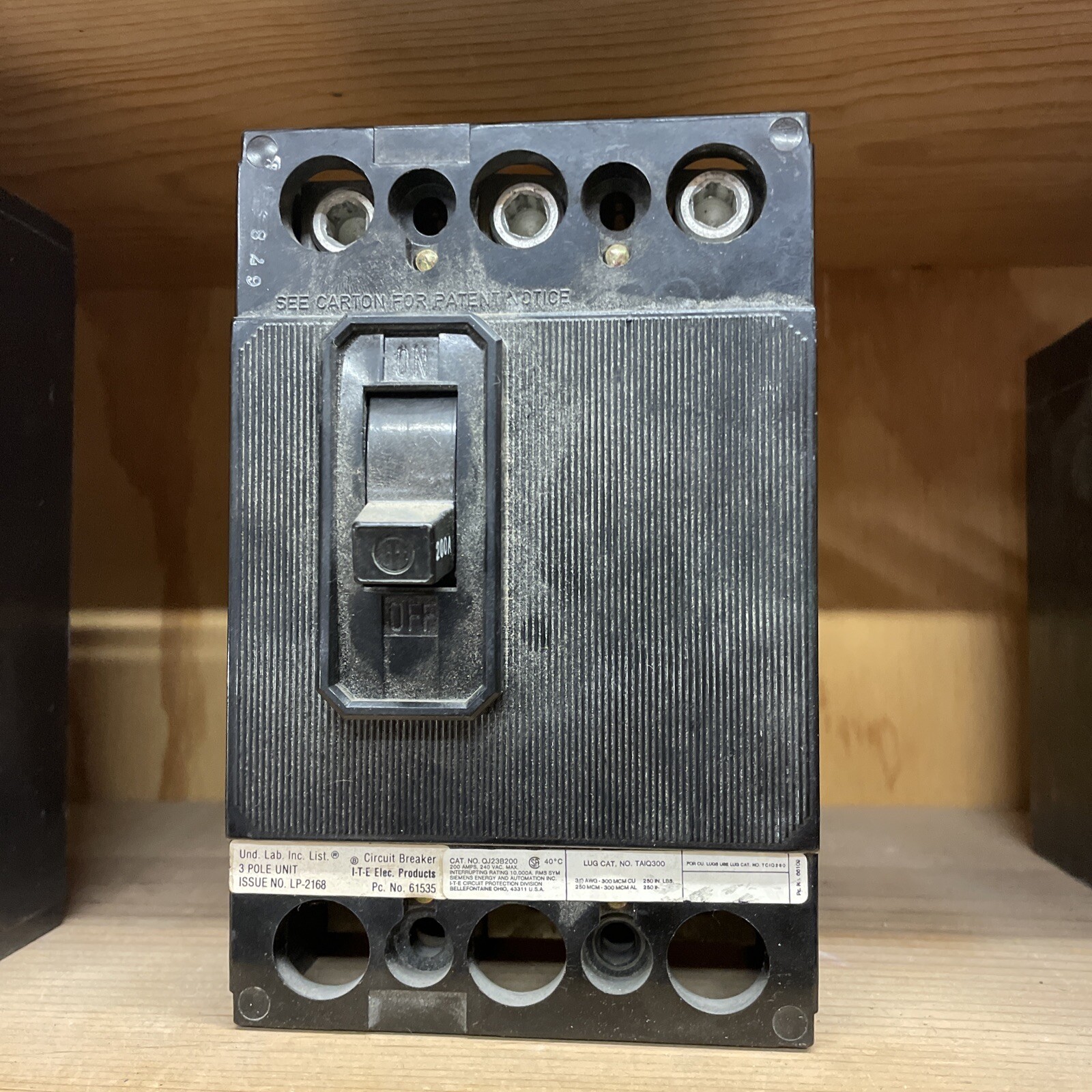 Siemens ITE QJ23B200 200 amp 3 pole 240 volt Circuit Breaker Used | eBay