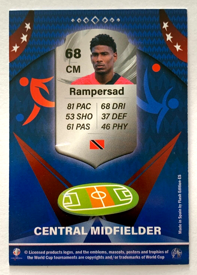 COPA AMERICA USA 2024 Card EF #286 ANDRE RAMPERSAD Trinidad and Tobago ...