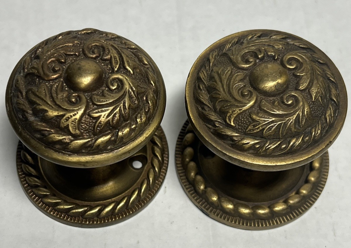 Vintage LOT OF 2 Decorative Ornate Metal Door Knobs | eBay