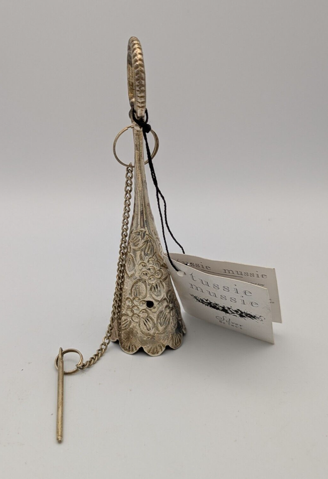 Vintage Silver Plated Tussie Mussie Flower Bouquet Holder With Pin & Chain | eBay