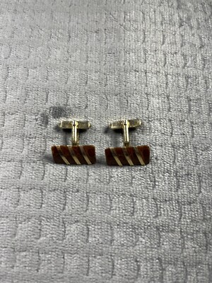 Vintage Men's Cufflinks Swank Ruby & Gold Style Glass | eBay