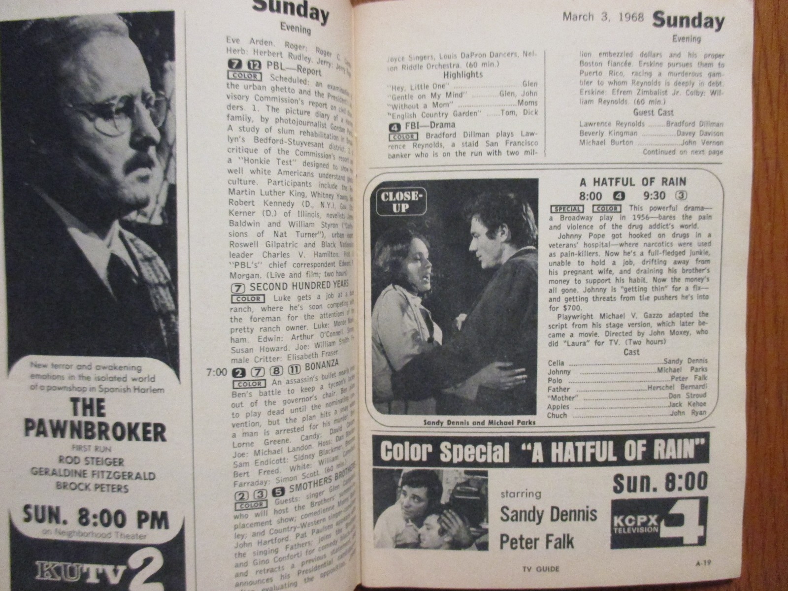 1968 TV Guide(VANESSA REDGRAVE/THE AVENGERS/DAVID CANARY/LINDA THORSON ...
