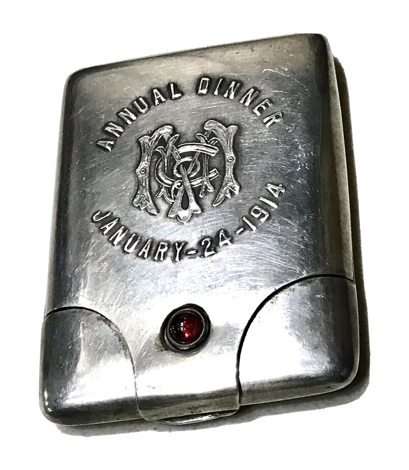 Antique Vintage 1914 Monogrammed Sterling SilverVesta Match Safe Case ...