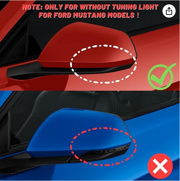 2xFor Ford Mustang GT S650 2024+ Rearview Side Mirror Cover Cap Dry ...