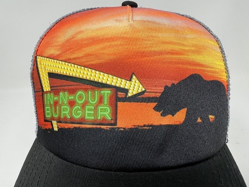 In N Out Burger Snapback Mesh Trucker Hat Baseball Cap Sunset Bear New ...