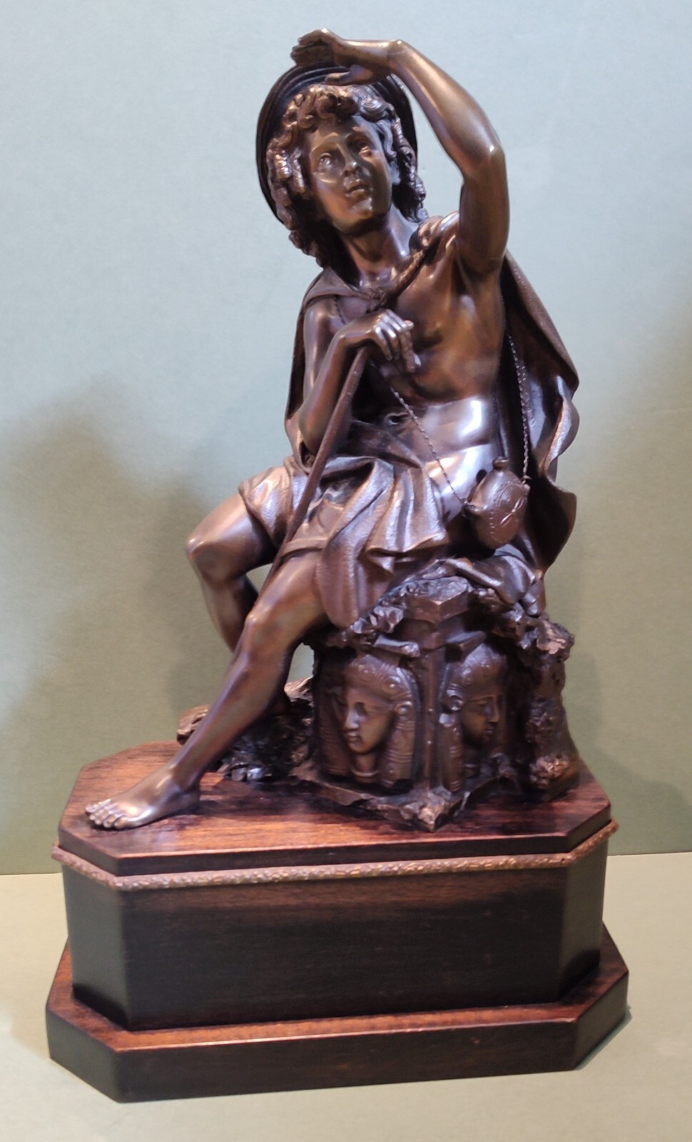 Large Fine Bronze Antique Impressive Neo Classical Sculpture Pilgrim ...