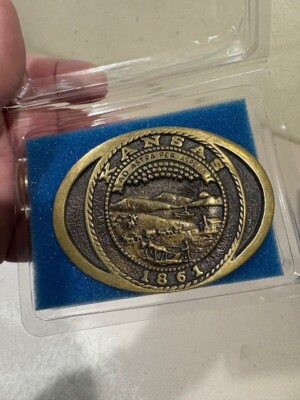 Kansas 1861 State Seal Heritage Mint Registered Collection Belt Buckle ...