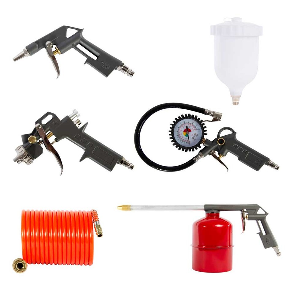 6 Litre Air Compressor & Tool Kit – 1.5HP, 115 PSI, Oil-Free Portable ...