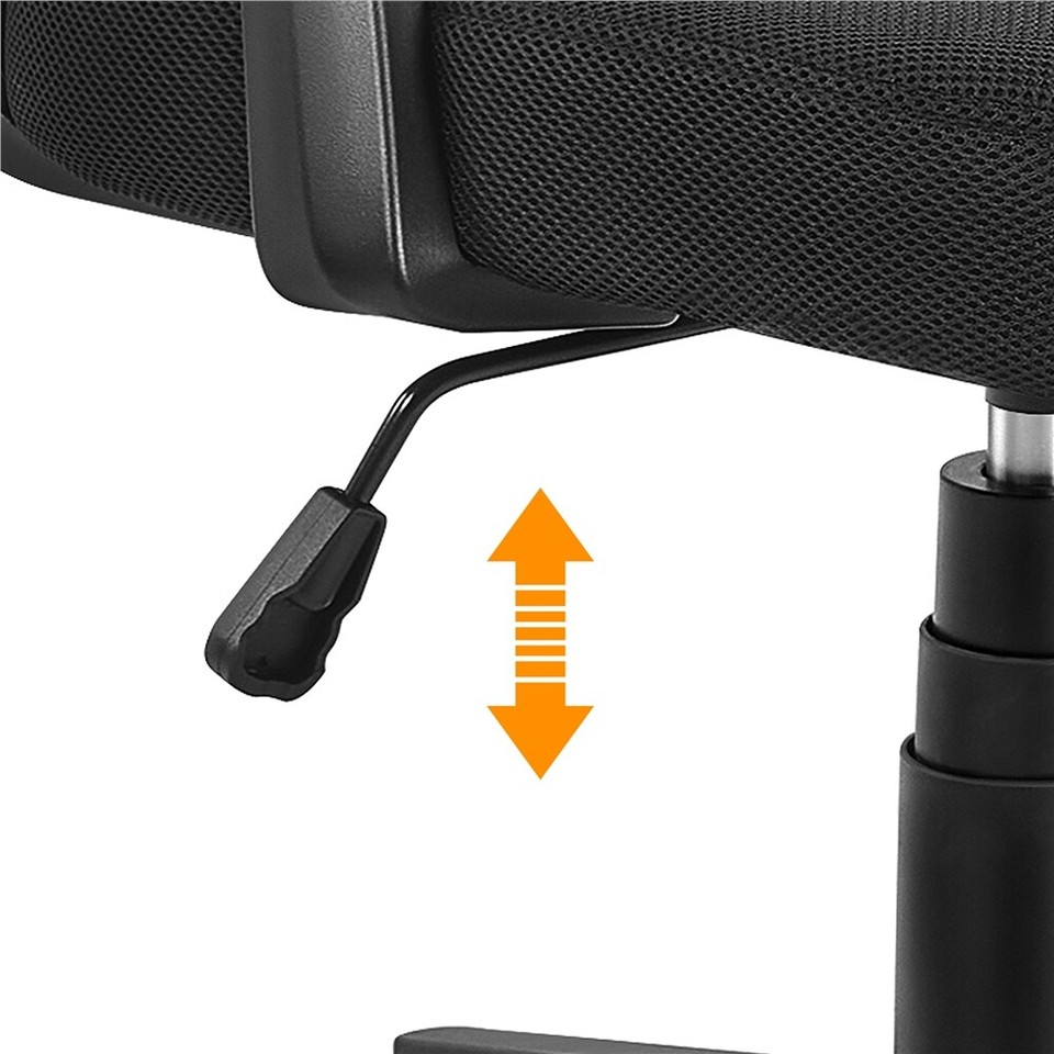 Home Office Chair Mid back Adjustable with Lumbar Support Arms Swivel ...