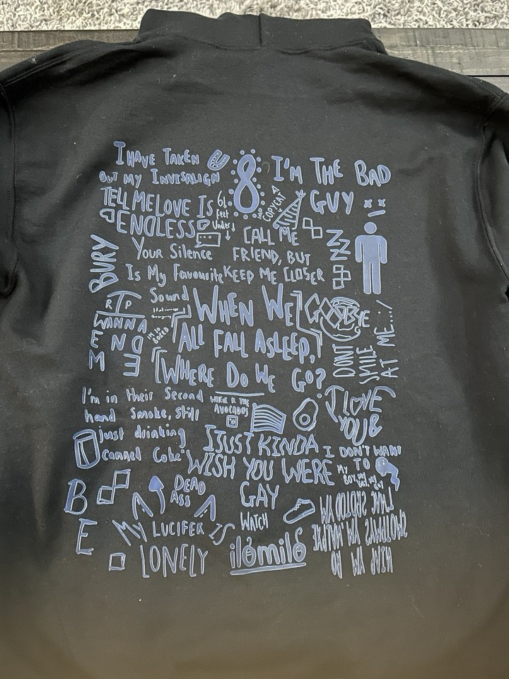 Small Billie Eilish Hit Me Hard And Soft Black Hoodie With Pockets | eBay