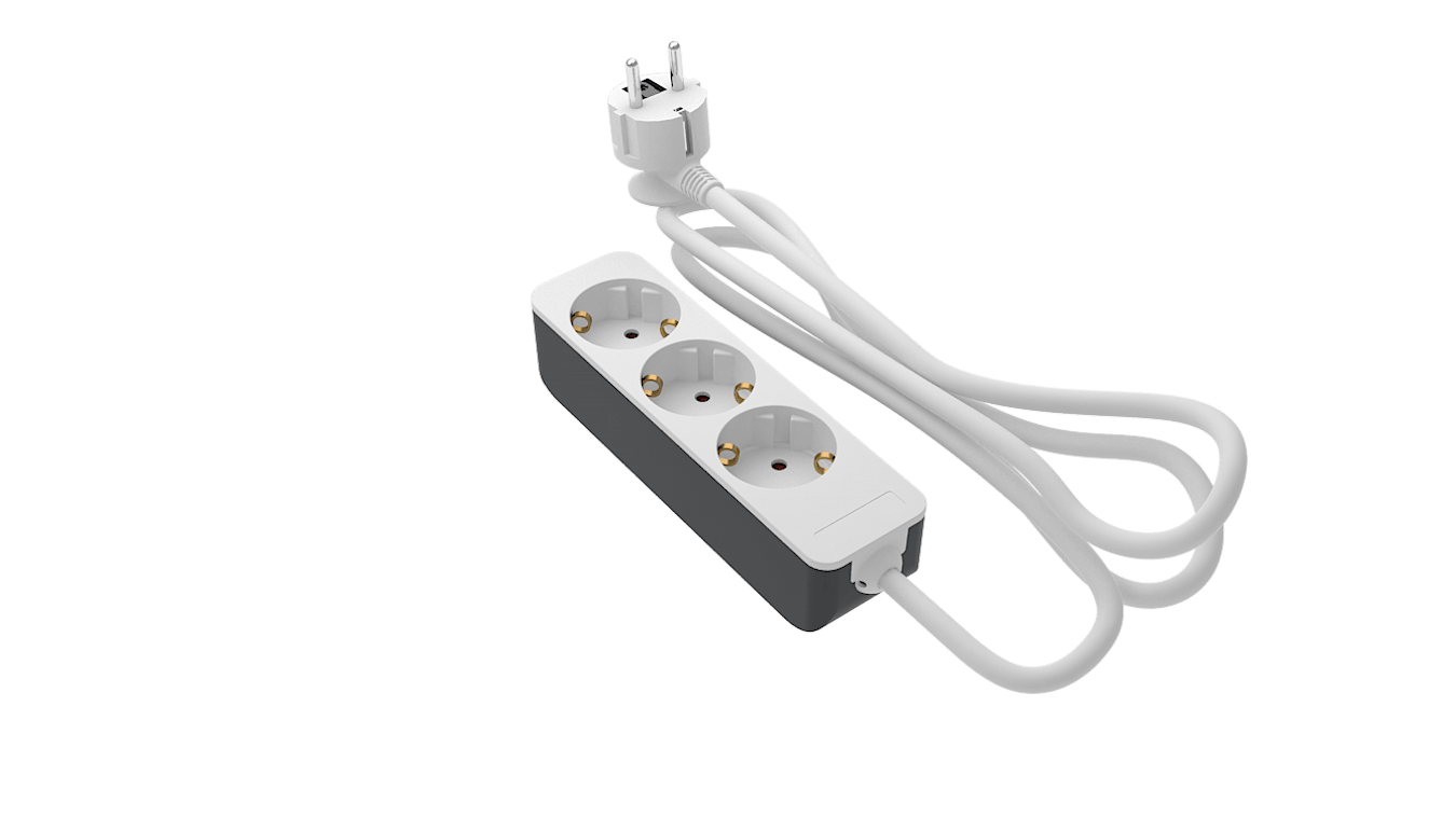 Type F - German Schuko 3 Gang Extension Leads, 1.5m Cable, 16A, 250 V ...