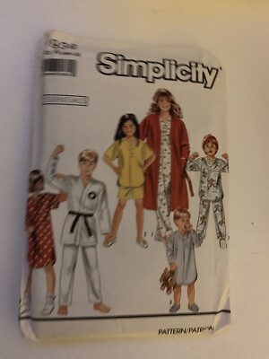 Simplicity 9936 Boys & Girls Pajamas Nightshirt Robe Vintage Sewing ...