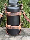 Water Buffalo leather water bottle holder, bottle carrier hand made ...