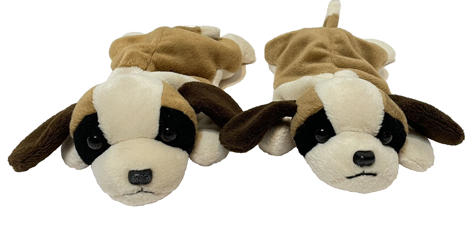 Vintage 1996 TY Beanie Babies Bernie Saint Bernard Plush Dog Lot of 2 ...