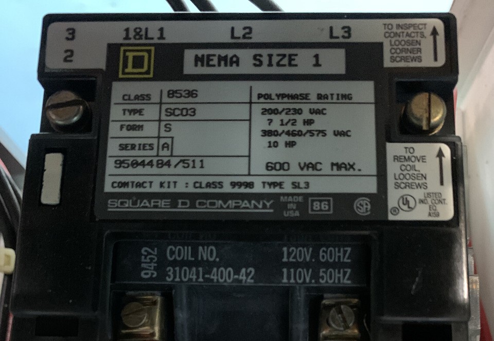 SQUARE D MODEL 6 MCC MOTOR CONTROL BUCKET 12IN SZ 1 30A J-895675 | eBay