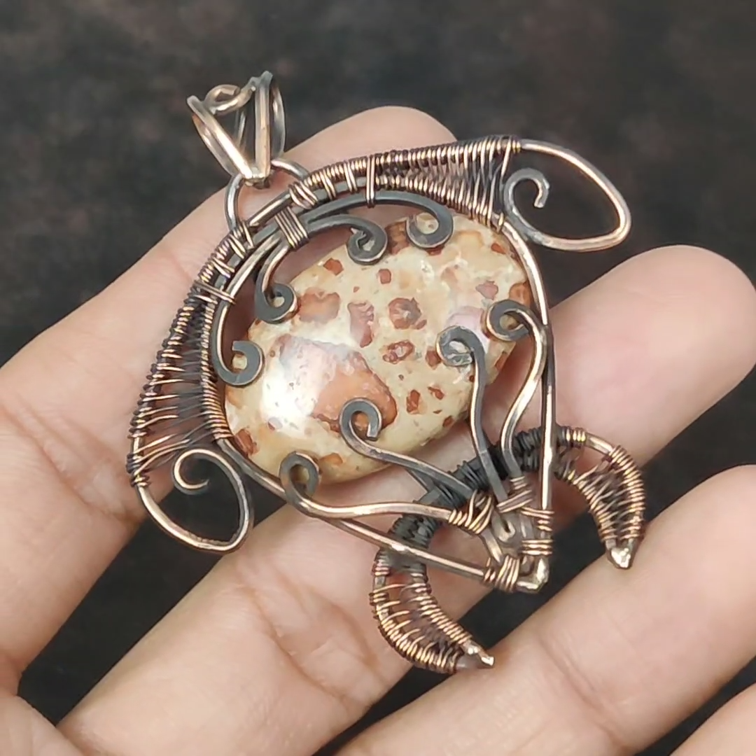 Asteroid Jasper Wire Wrapped Tortoise Handcrafted Copper Ethnic Gift 2.64" | eBay