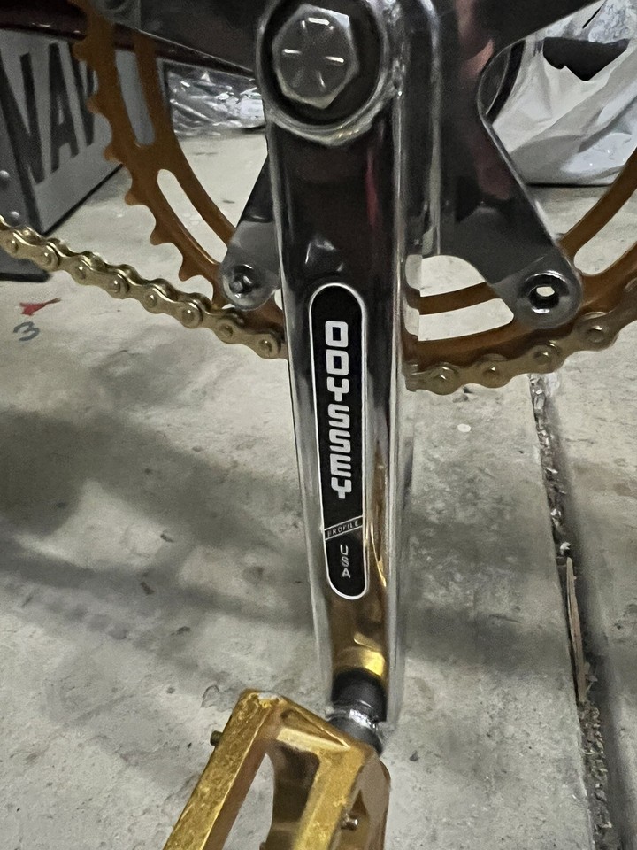 2nd Gen profile Bmx BOX cranks Odyssey White On Black Restoration ...