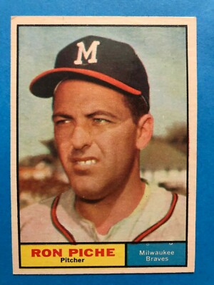 1961 Topps Milwaukee Braves Baseball Card #61 Ron Piche RC | eBay