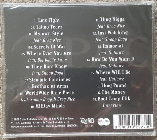 One Nation 2pac Tupac Handwritten Track Listings