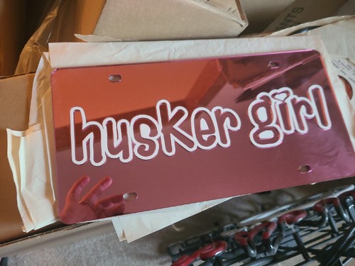 Nebraska HUSKERS License Plate Frame "HUSKER GIRL" | eBay