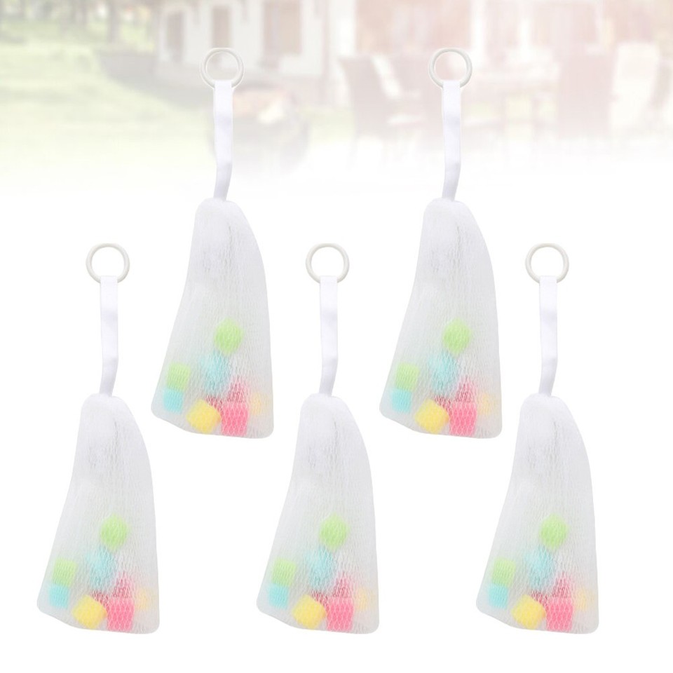 5pcs Bubbling Making Hanging Foaming Net Sponge Granule Bubbling Pouch ...