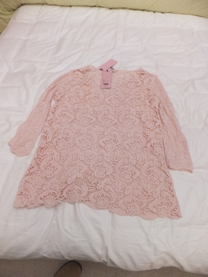 womens phase 8 zanna lace blouse size18 in pale pink new | eBay UK