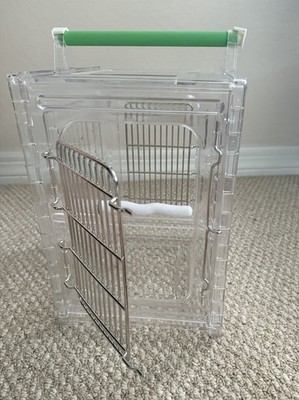 SALE Caitec Assembled Perch & Go Polycarbonate Bird Carrier Travel Cage ...