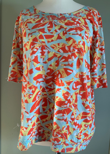 White Stuff Sleeveless Top Orange blue yellow Print Size 16 cotton ...