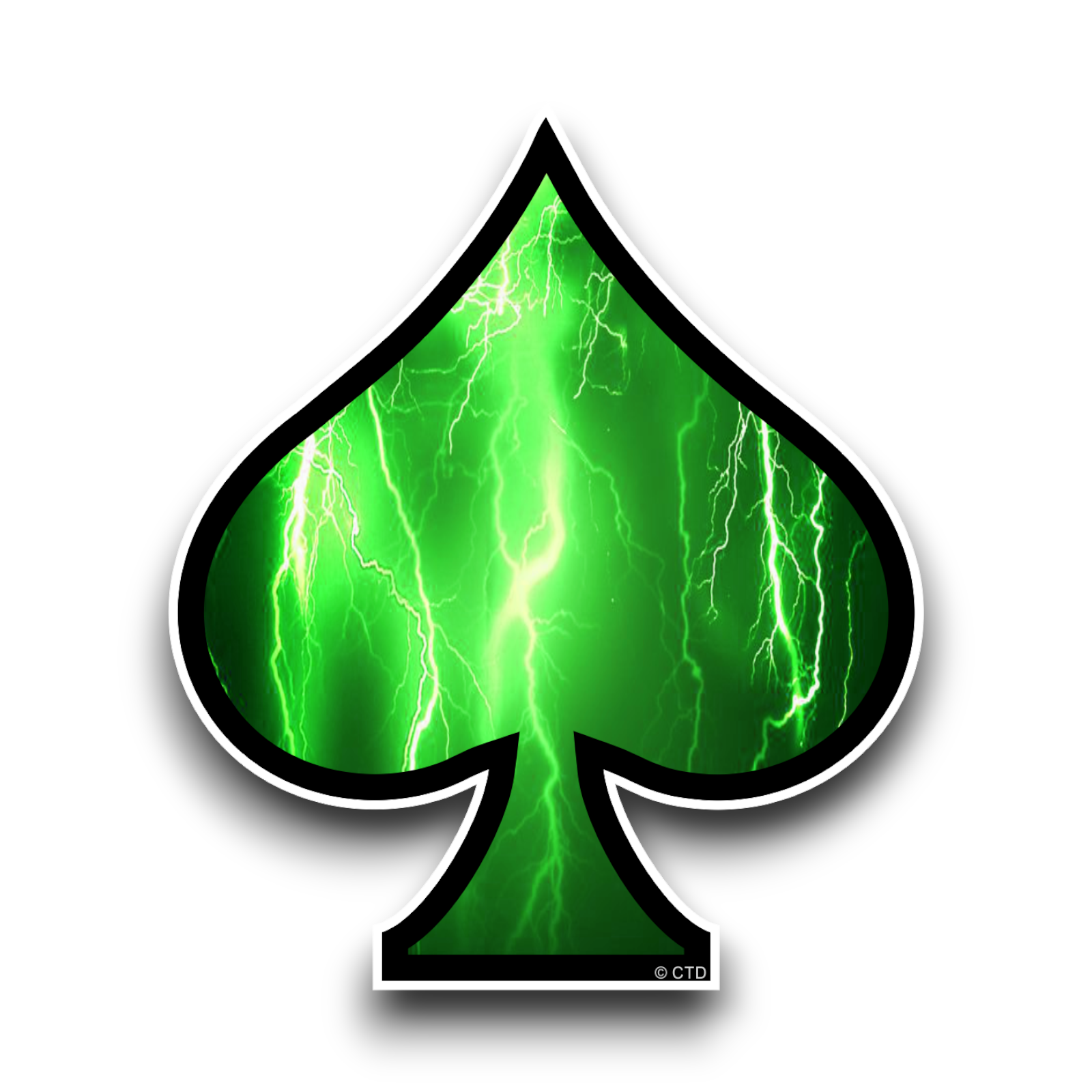 Green Lightning Thunder Storm Ace of Spades Vinyl Car Sticker Decal ...
