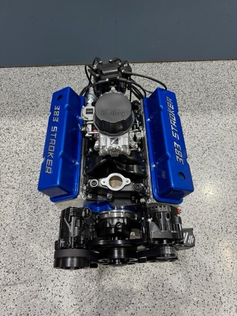 383 STROKER CRATE MOTOR 500HP SBC WITH A/C ROLLER TURNKEY Engine Race ...