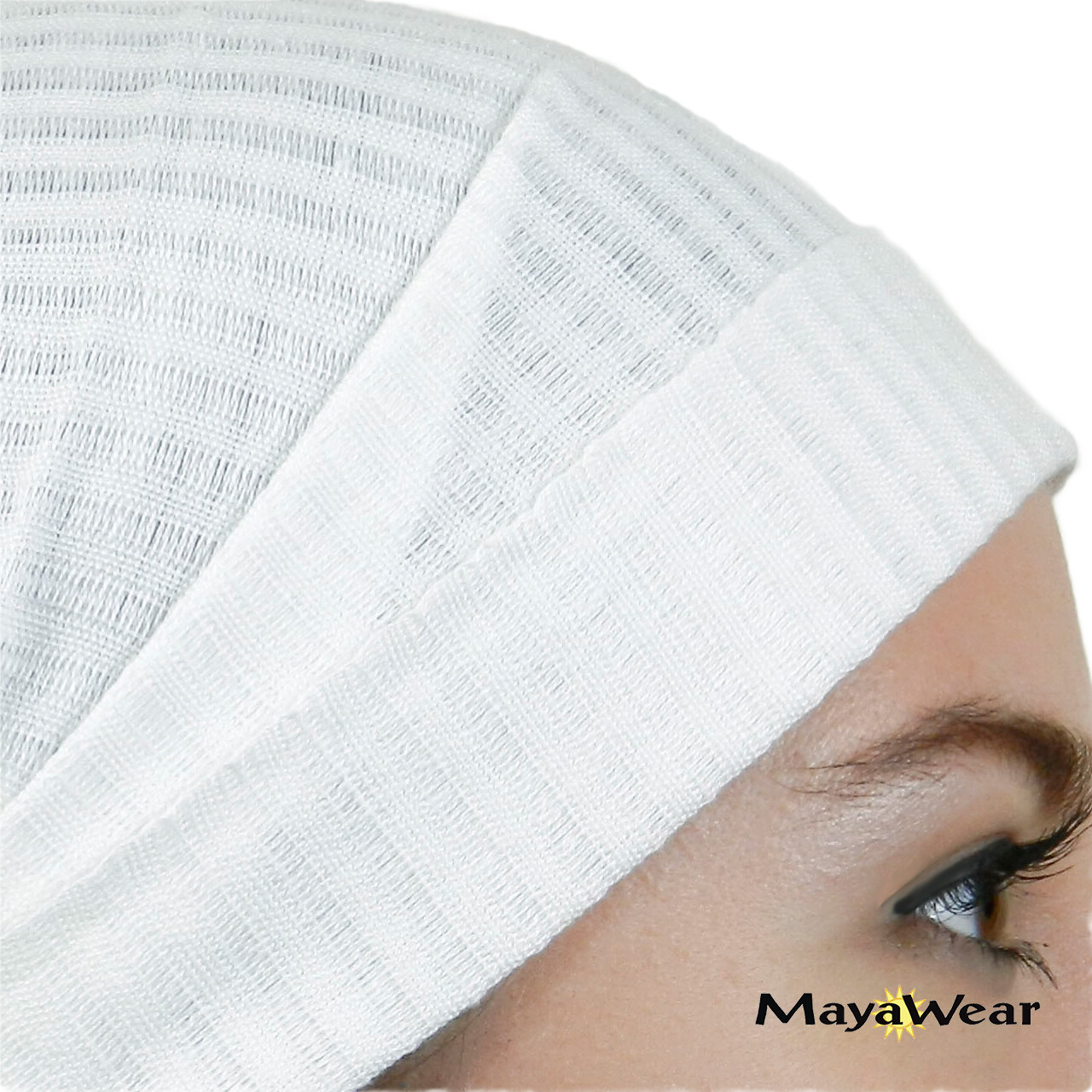 MayaWear Headband / Bandana "Lily" White Cotton Adult Gift | eBay