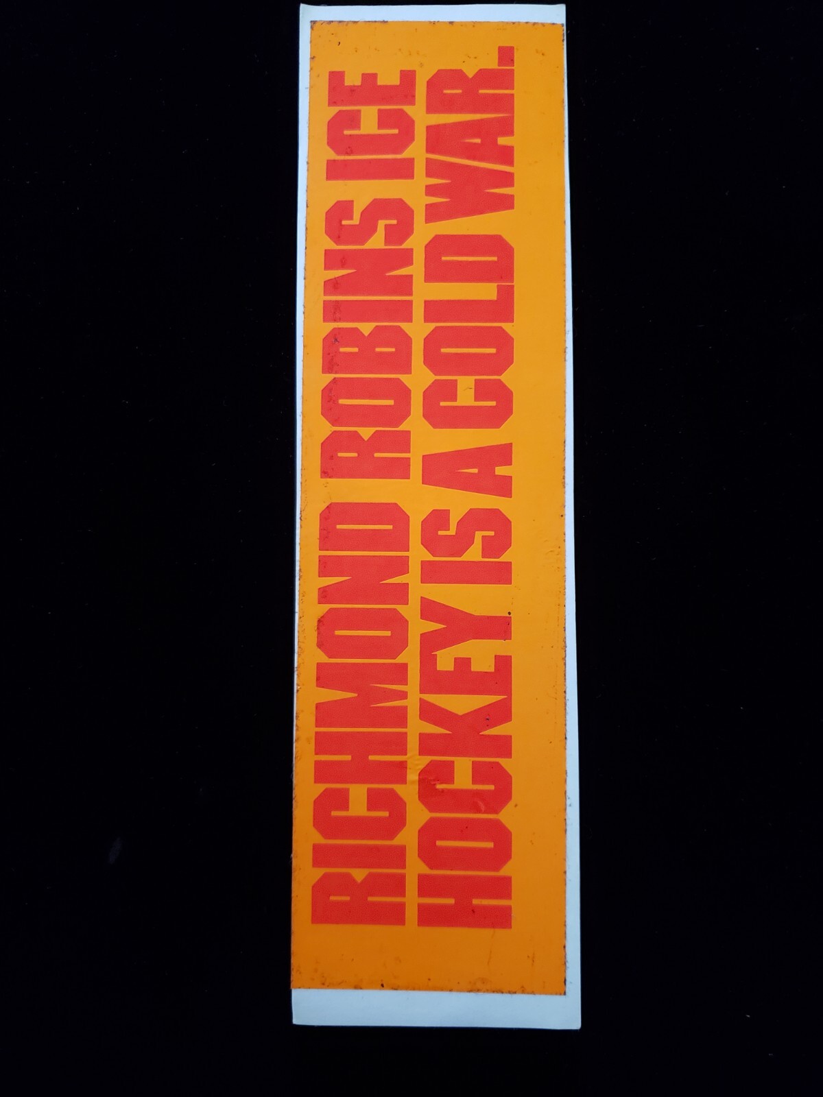 1971 - 1976 RICHMOND ROBINS ICE HOCKEY TEAM BUMPER STICKER AHL VINTAGE ...