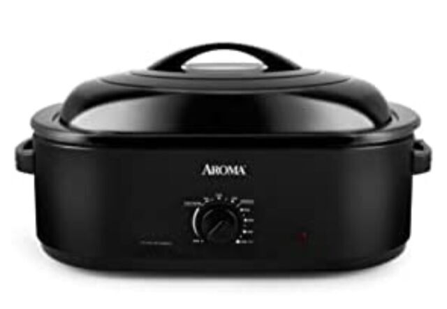Aroma 18 QT. Roaster Oven Black (ART-718B) Fits 24LB Turkey 24"X18"X9 ...