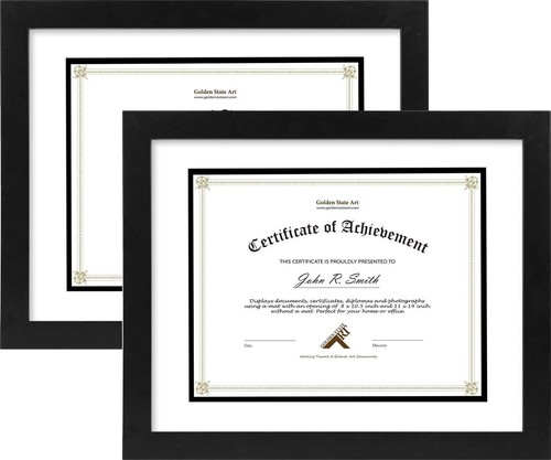 , 11x14 Diploma Frame for 8.5x11 Document & Certificates with Mat, Or ...