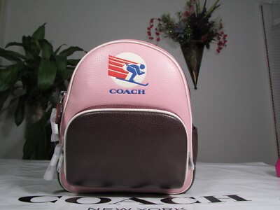 NWT Coach Ski Speed Graphic Mini Court Backpack In Colorblock CF380 ...