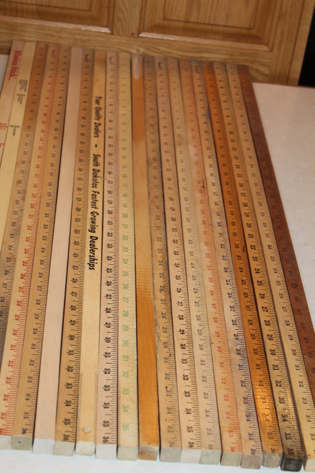 20 SQUARE Yardstick Wood Wooden Ruler Lot Advertising Sign Color Art ...