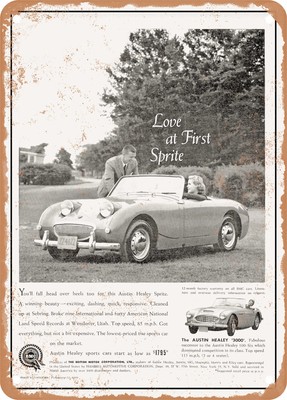 METAL SIGN - 1960 Austin Healey 3000 Love at First Sprite Vintage Ad | eBay