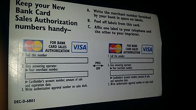 Bank Card Sales Authorization Numbers | eBay