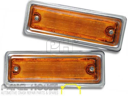 Indicator Guard Repeaters Light Flasher PAIR Chrome Nissan Datsun 1200 ...