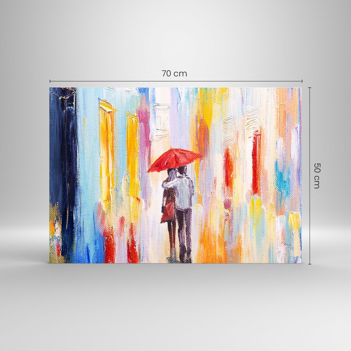 Impression sur Verre 70x50cm Tableaux Image Photo amoureux parapluie ...