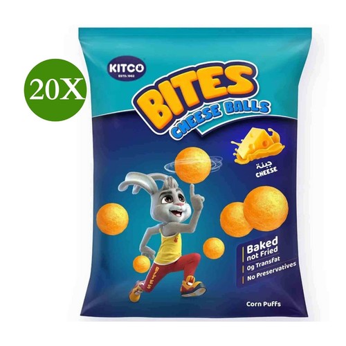 20 Pack X Kitco Bites Chips Corn Puffs Cheese Flavor Baked not Fried ...