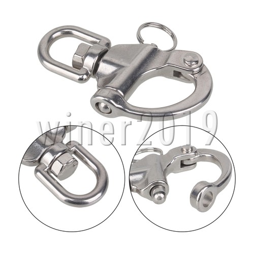 Stainless Steel Swivel Snap Shackle Bail Marine Boat Hardware 2.36 ...