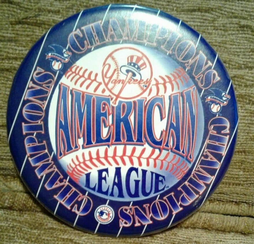 1996 New York Yankees American League Champions Button Badge Pin ...
