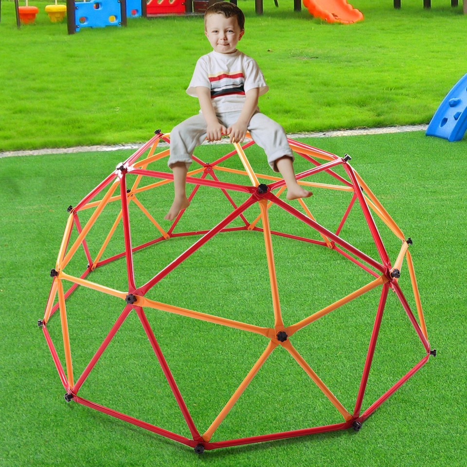 Outdoor Toddler Jungle Gym Play Set Geometric Dome Steel Frame Climber ...