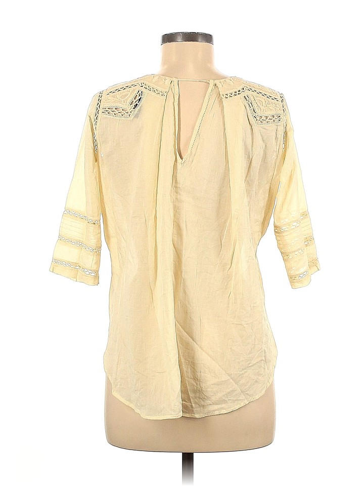Stephanie Vaille Women Yellow 3/4 Sleeve Top M | eBay