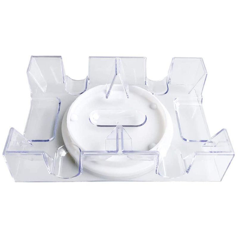 2/6Deck Clear Rotating Playing Card Tray Transparent Rotating Card ...